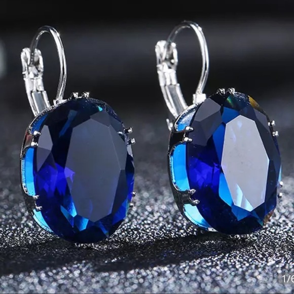 Jewelry | Oval Crystal Big Stone Rhombus Drop Earring | Poshmark